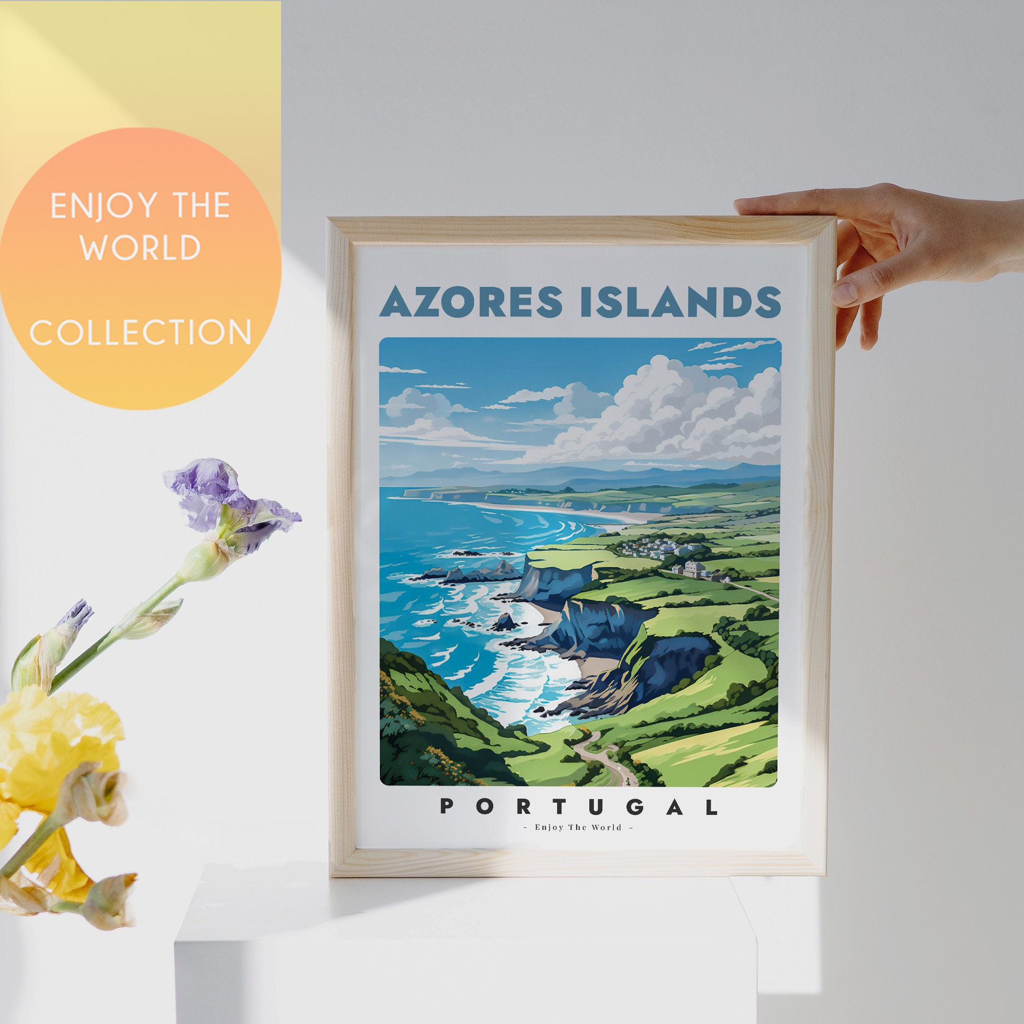 Azores Islands Print, Azores Islands Poster, Portugal Cityscape Decor ...