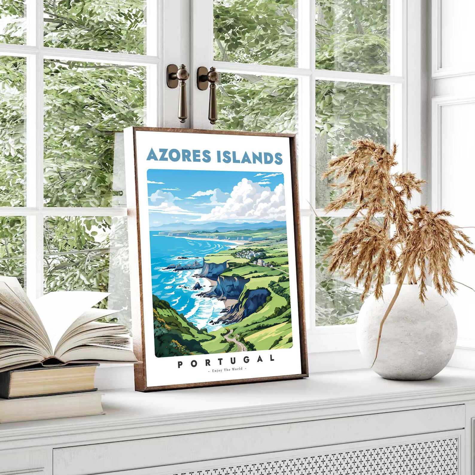 Azores Islands Print, Azores Islands Poster, Portugal Cityscape Decor ...