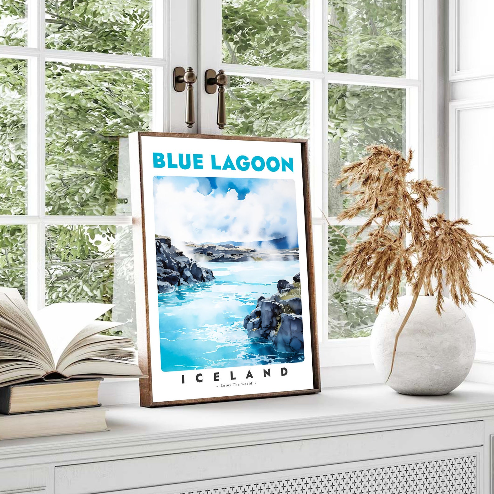 Blue Lagoon Iceland Art Print: Grindavík Travel Poster (digital ...