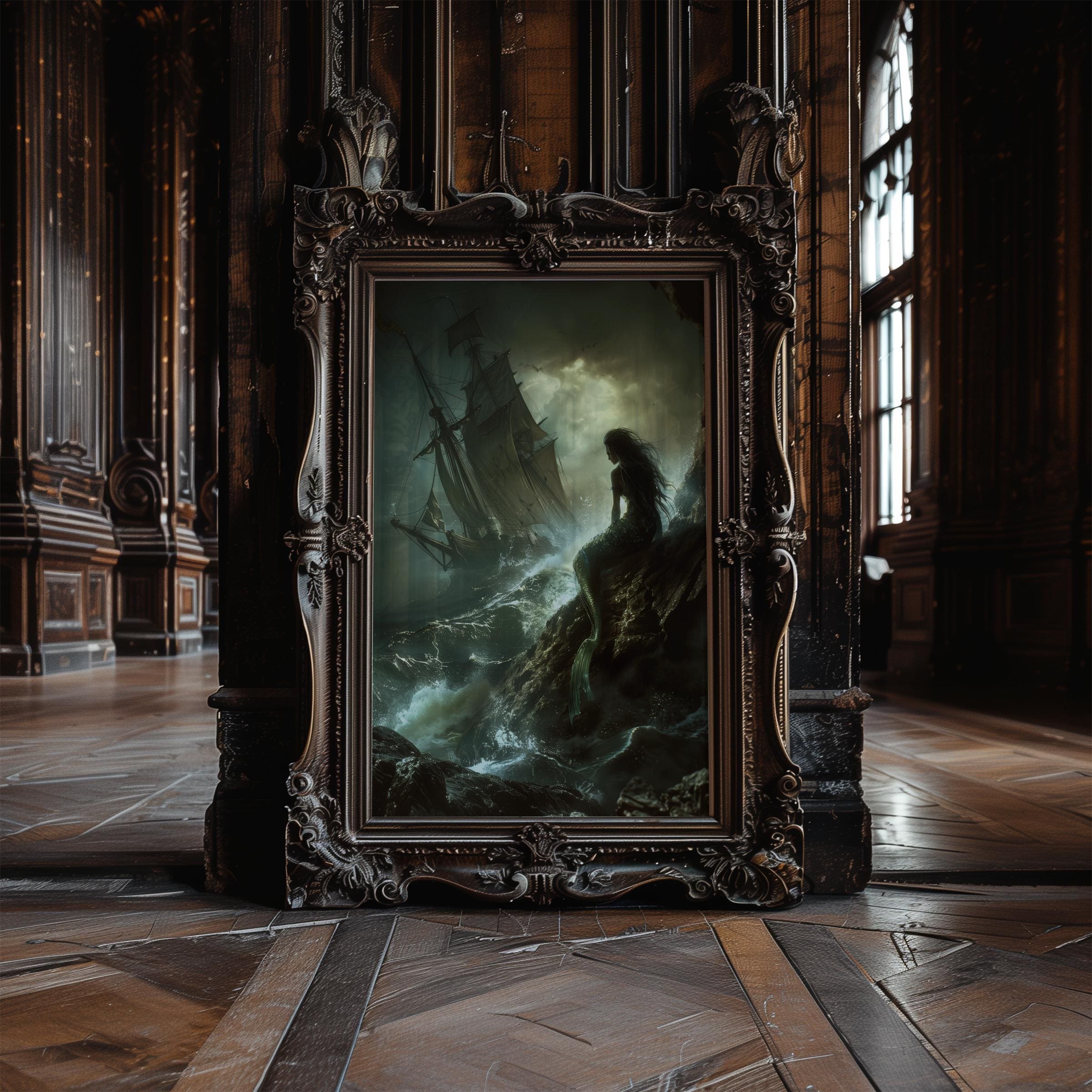 Mystical Mermaid Poster, Impressive Mermaid Wall Art, Gothic Mermaid ...