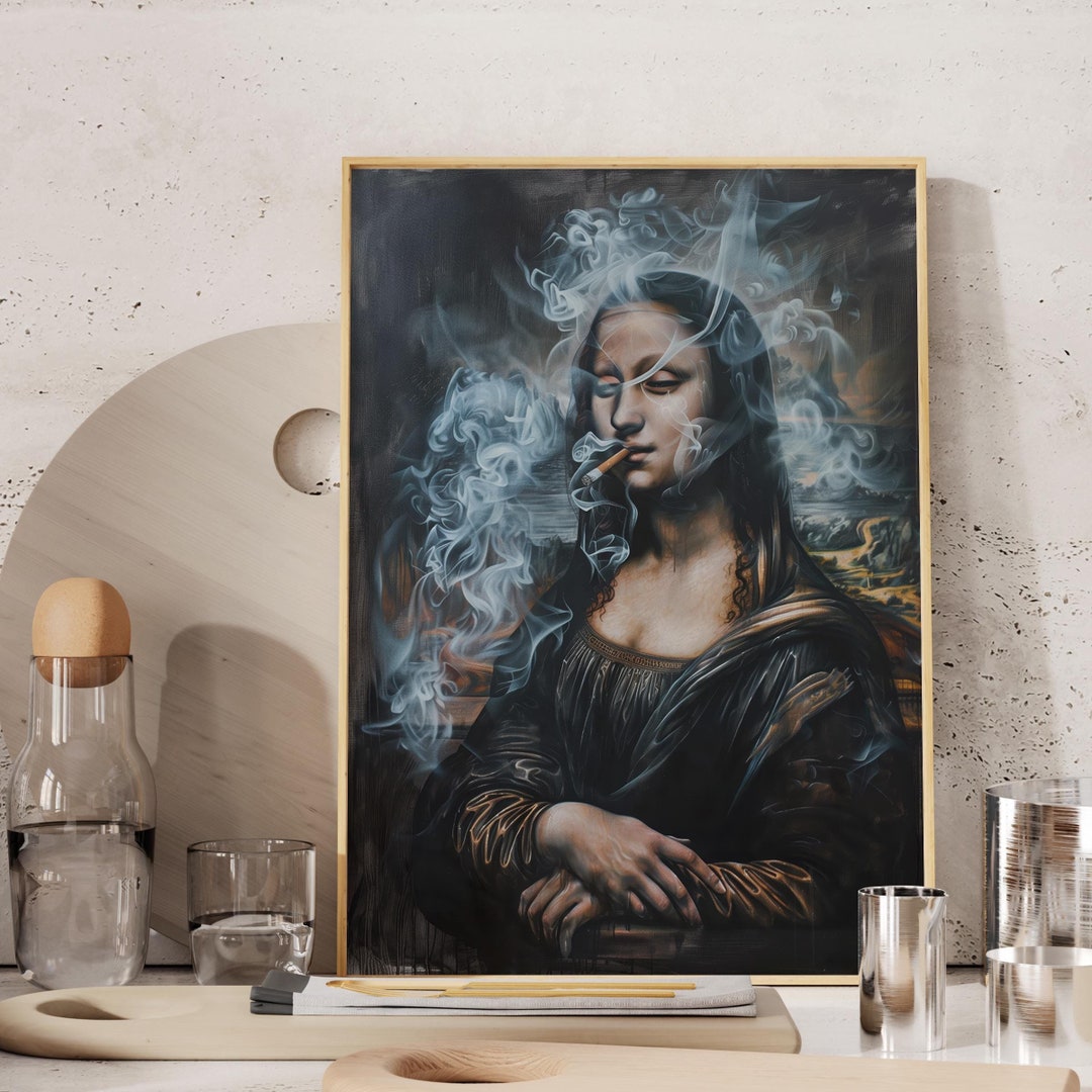Mona Lisa Under the Smoke, Mona Lisa Smoking, Mona Lisa Altered Print ...