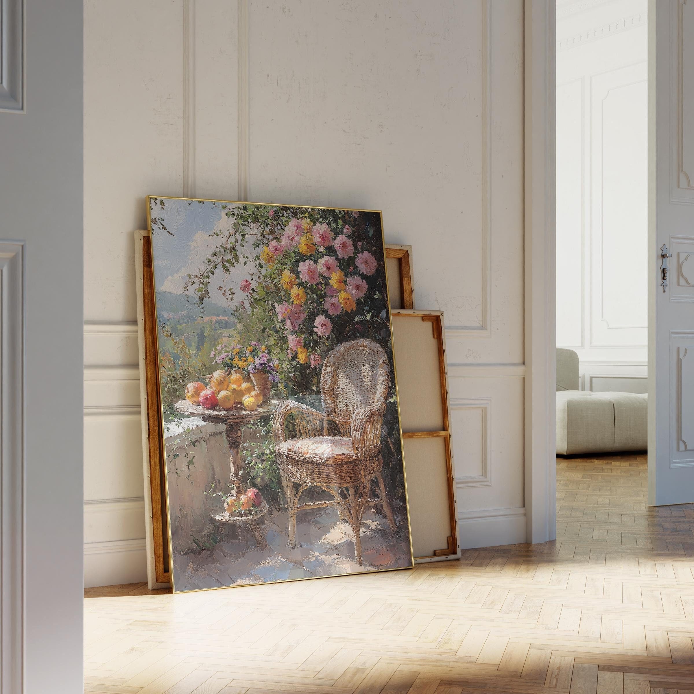 Modern Impressionist Digital Wall Art, Vibrant Oil Painting Style With ...