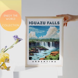 Iguazu Falls Print, Iguazu Falls Travel Poster, Argentina Wall Art ...