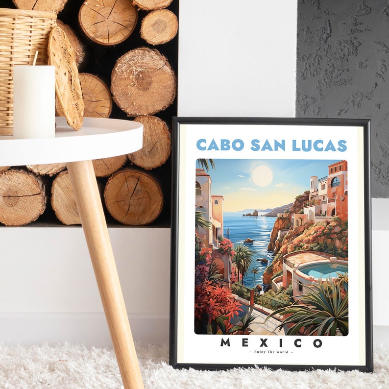 Cabo San Lucas Poster, Cabo San Lucas Print, Mexico Wall Decor, Vintage ...