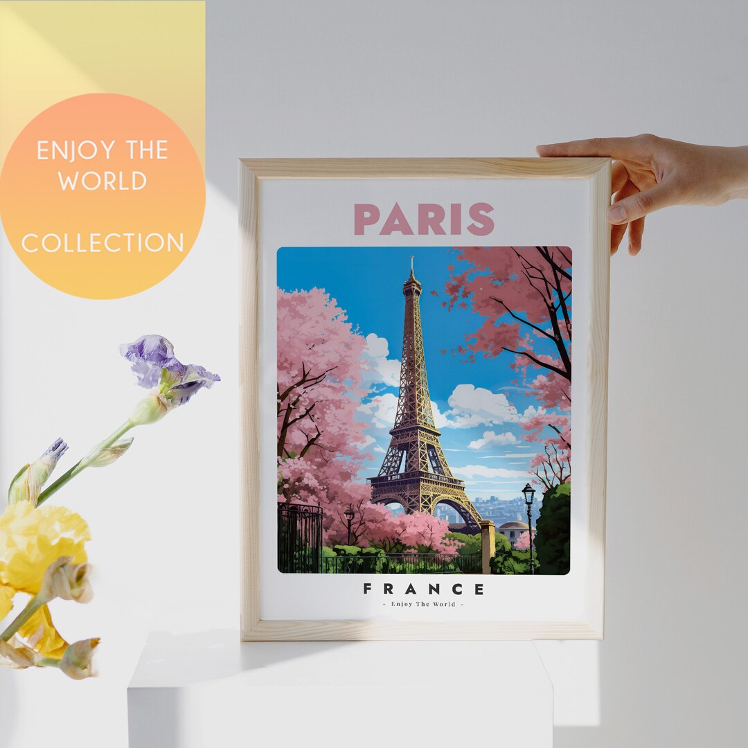 Paris Travel Poster, Paris Print, France Travel Gift, Eiffel Tower ...
