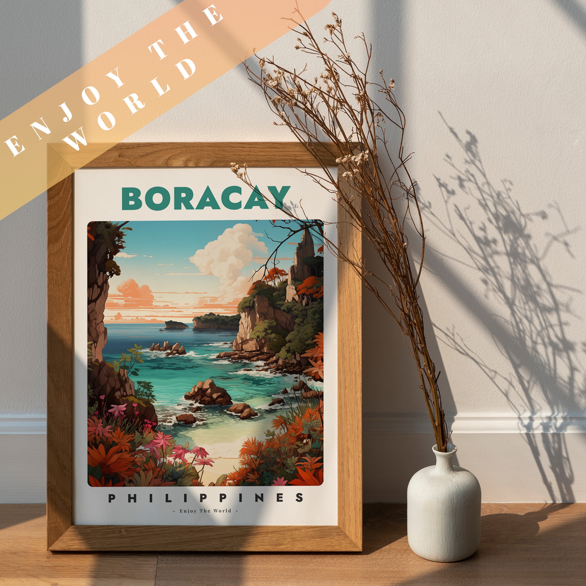 Boracay Print, Boracay Gift, Boracay Travel Poster, Philippines Poster ...