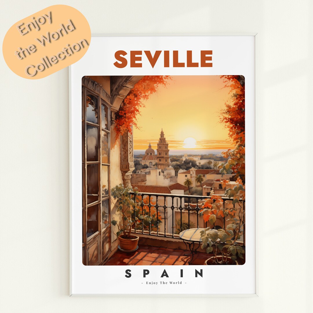 Seville Print, Seville Poster, Seville Travel Gift, Spain Printable Art ...