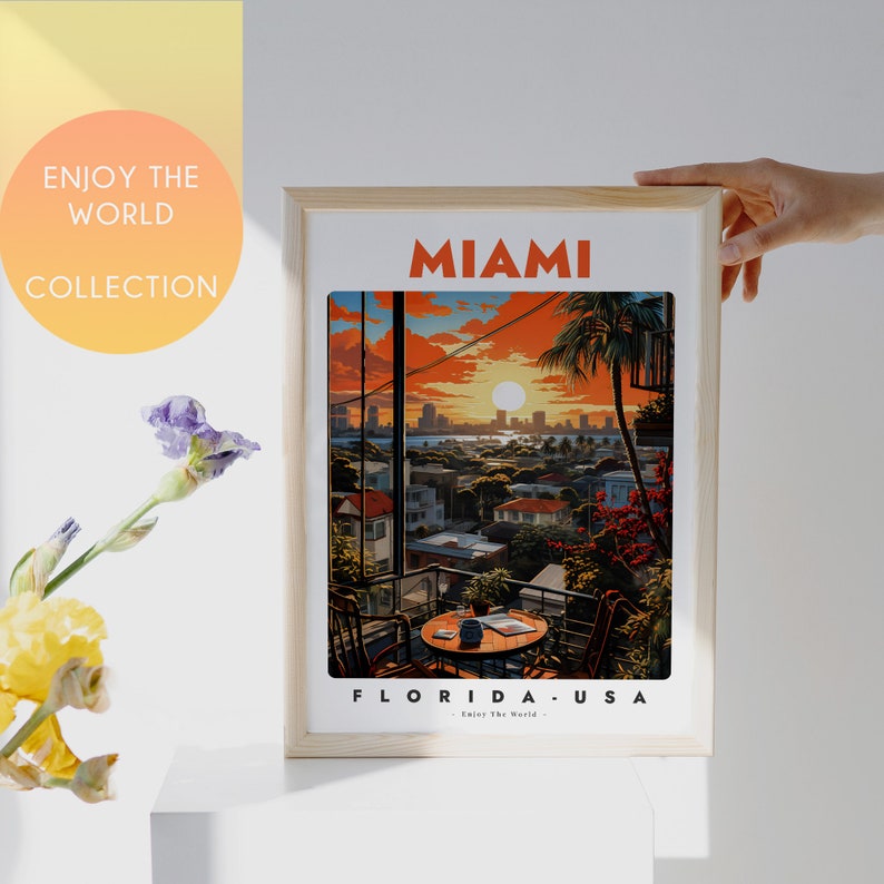 Miami Travel Poster: Retro Art Deco Print (digital Download) - Etsy