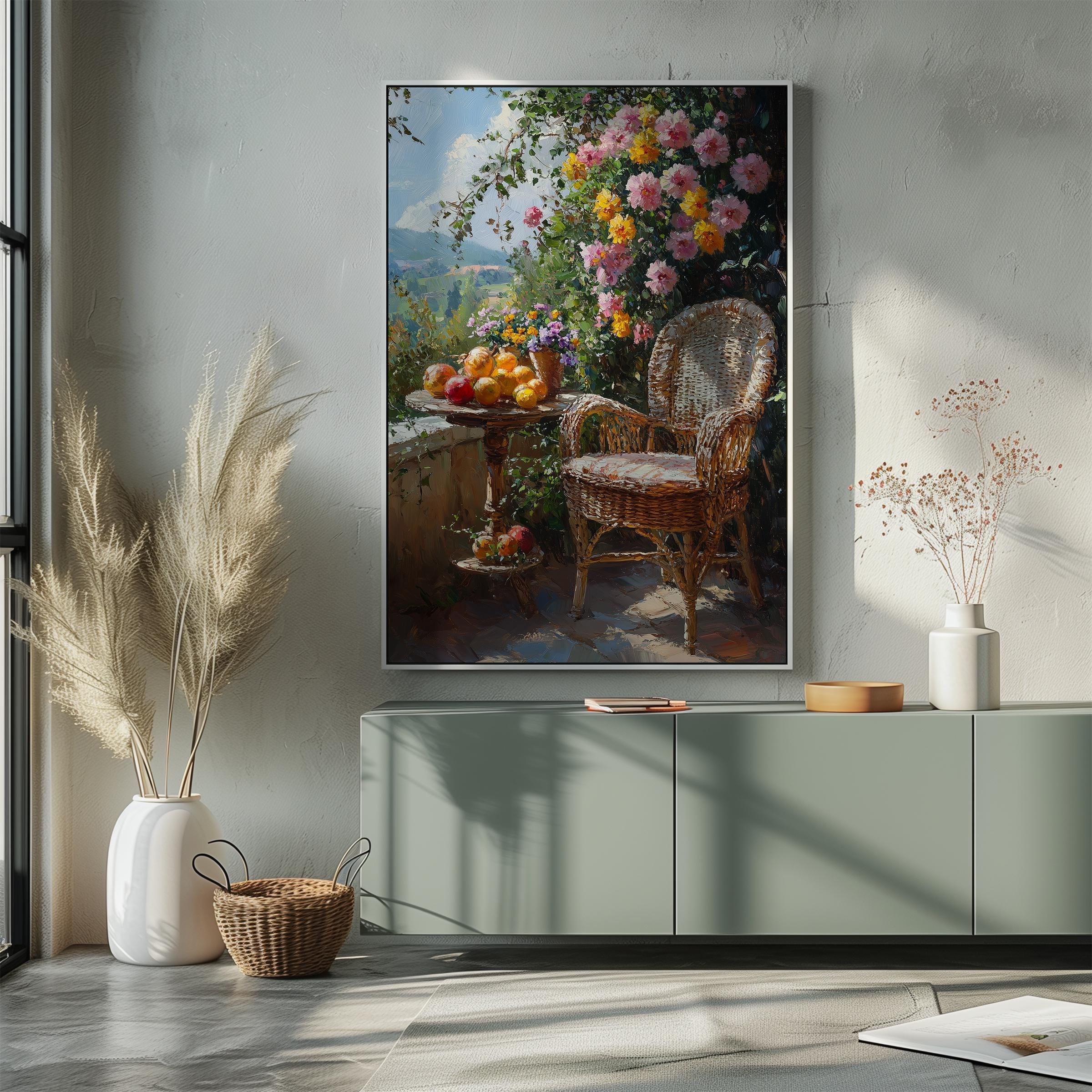 Modern Impressionist Digital Wall Art, Vibrant Oil Painting Style With ...
