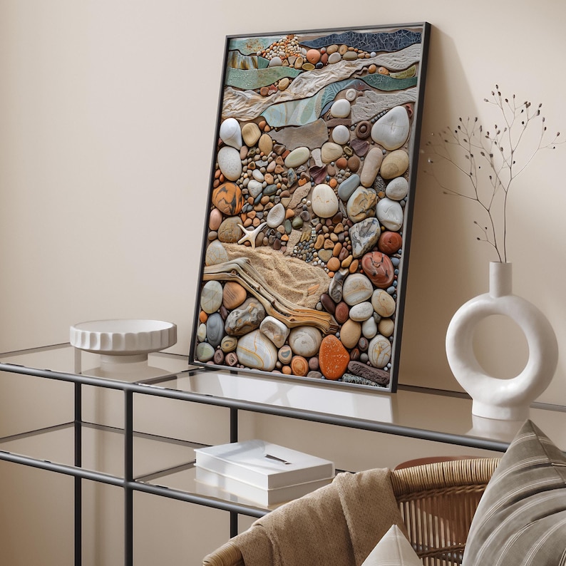 Beach Stones Wall Art, Coastal Pebble Decor (digital Download) - Etsy