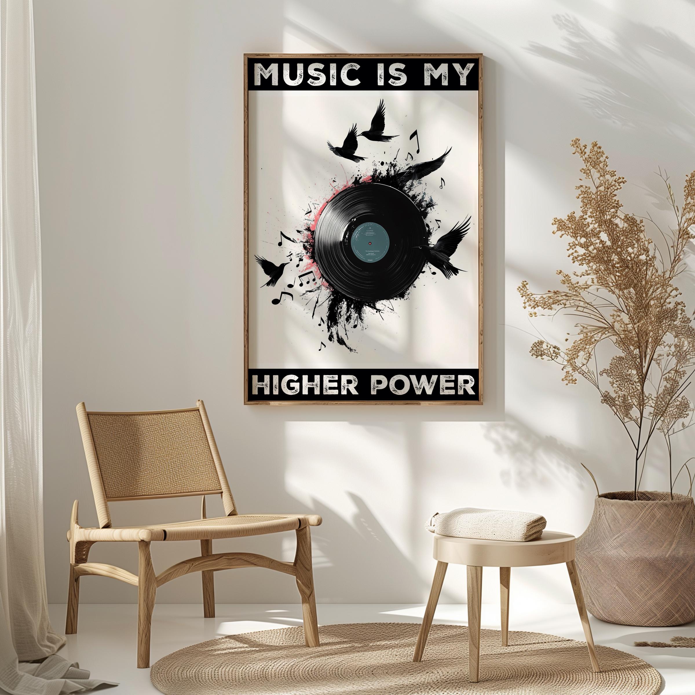 Vintage Vinyl Record Music Poster: Retro Crows Art Print (digital ...
