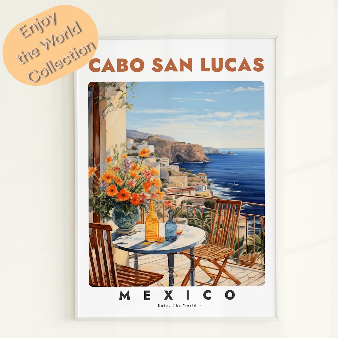 Cabo San Lucas Vintage Travel Poster: Mexico Wall Art (digital Download ...