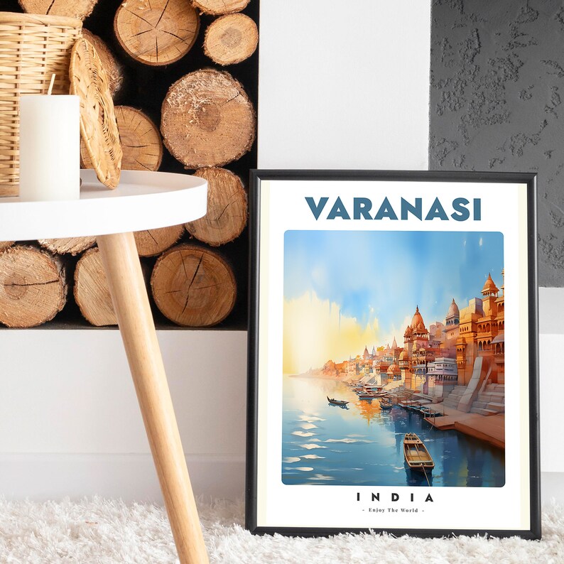 Varanasi India Travel Poster: Asia City Wall Art (digital Download) - Etsy