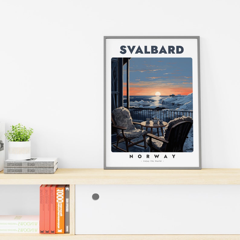 Svalbard Print, Svalbard Poster, Norway Travel Poster, Norway Wall Art ...
