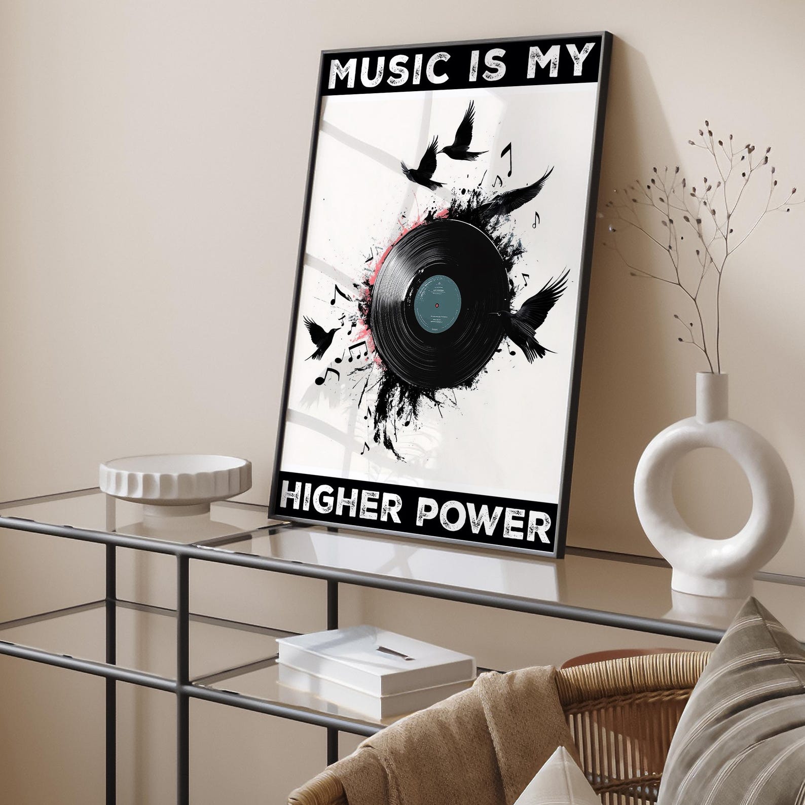 Vintage Vinyl Record Music Poster: Retro Crows Art Print (digital ...