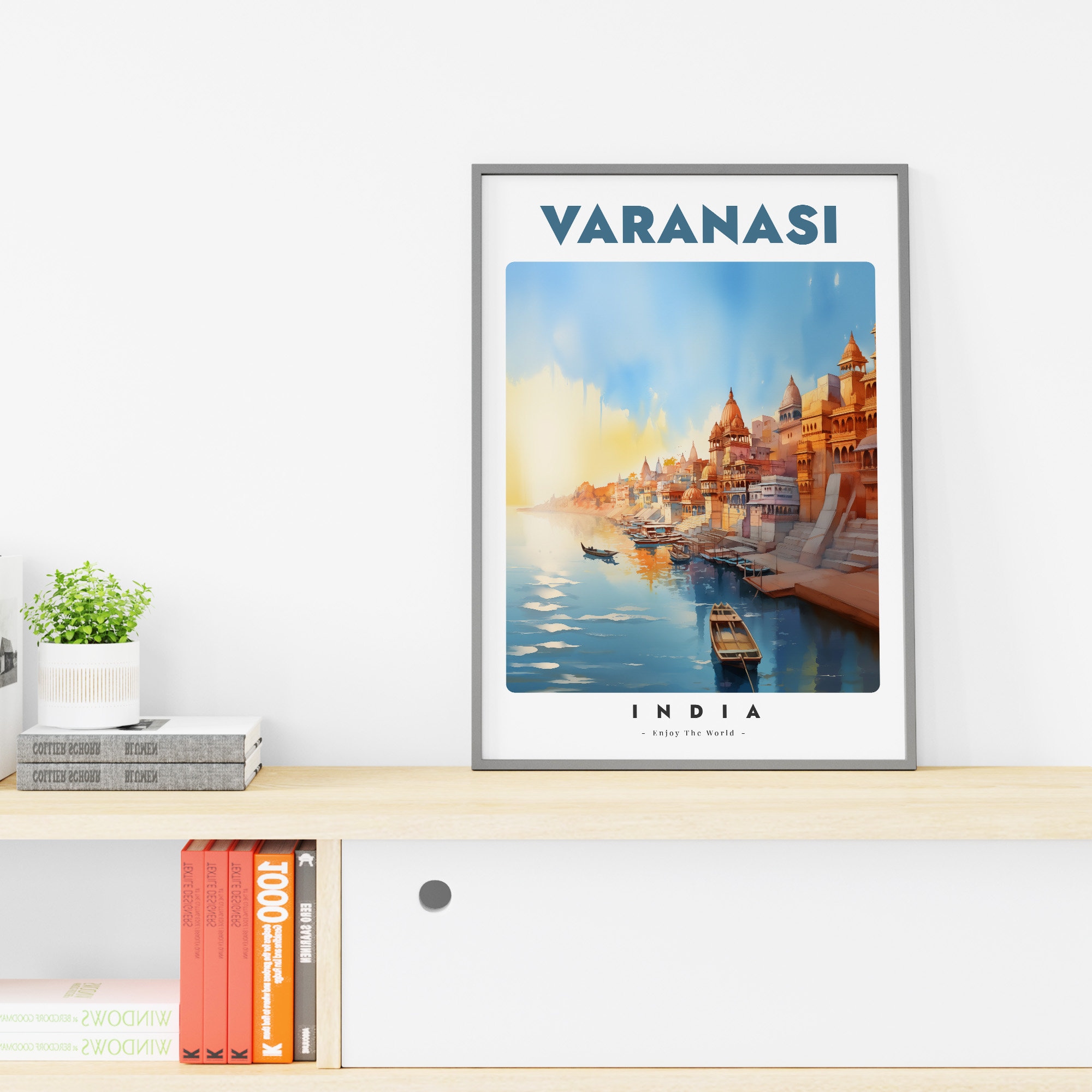 Varanasi India Travel Poster: Asia City Wall Art (digital Download) - Etsy