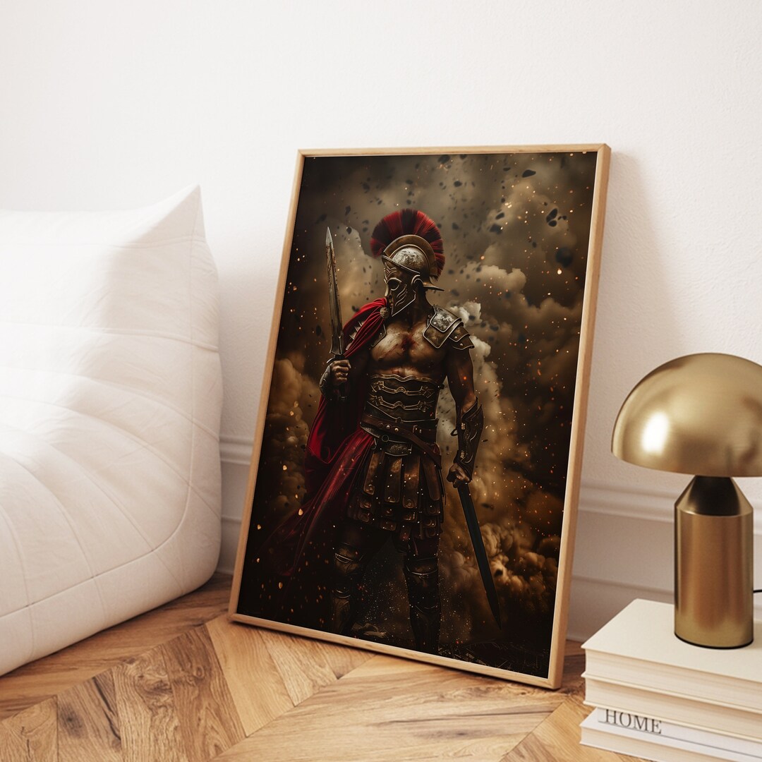 Gladiator Sword Print, Digital Roman Commander, Greek Warrior Poster ...