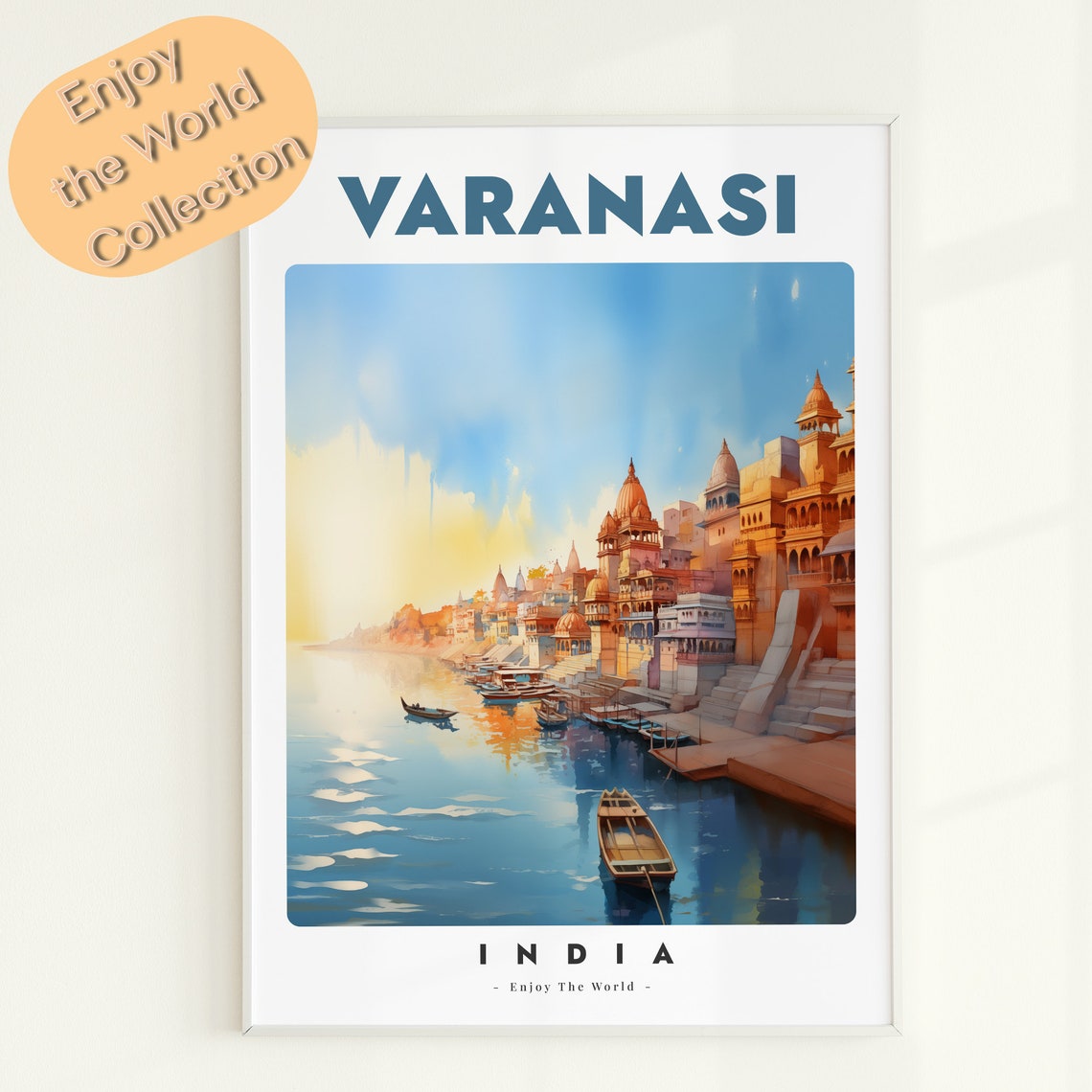 Varanasi India Travel Poster: Asia City Wall Art (digital Download) - Etsy