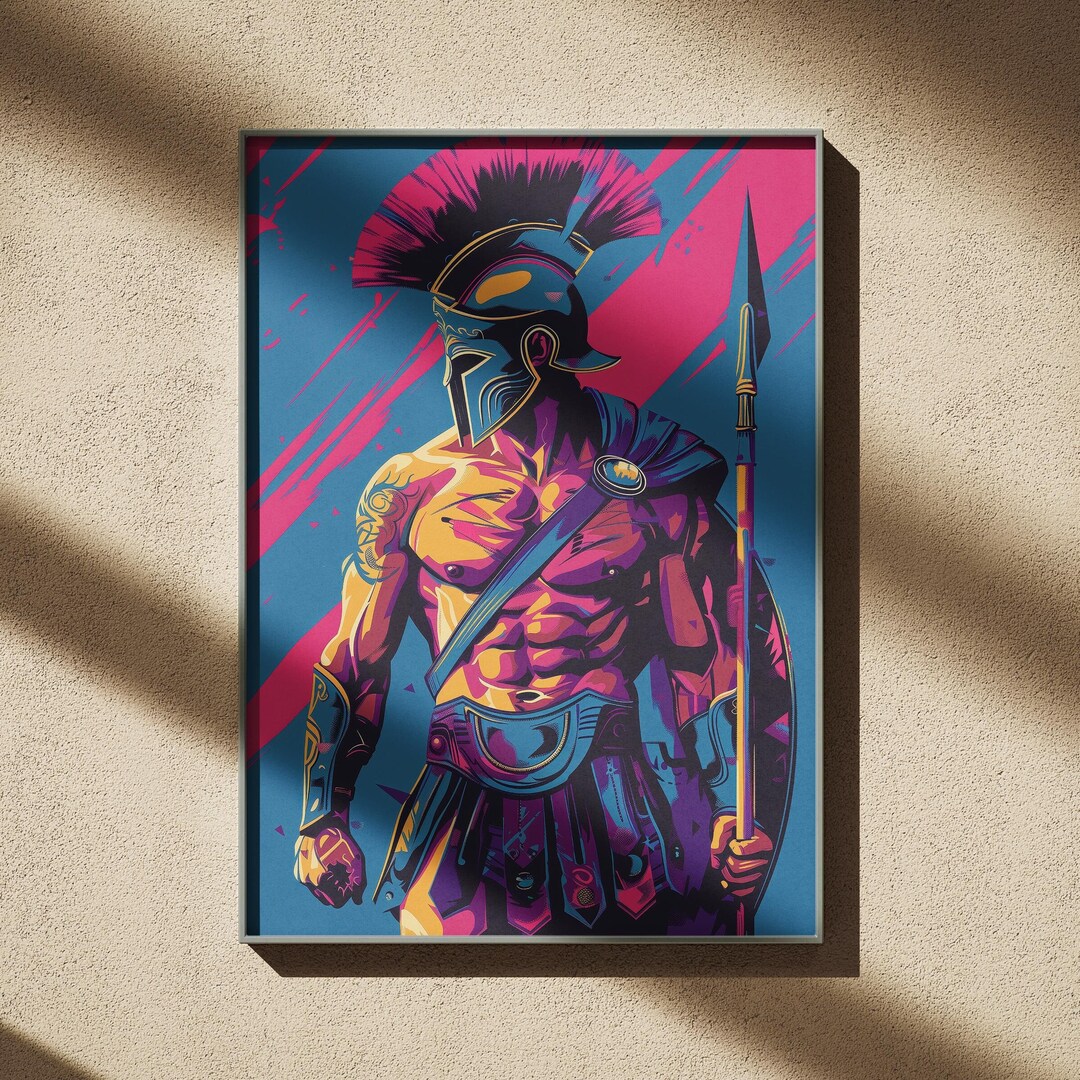 Gladiator Decor, Mythological Warrior Art, Roman Warrior Print, Ancient ...