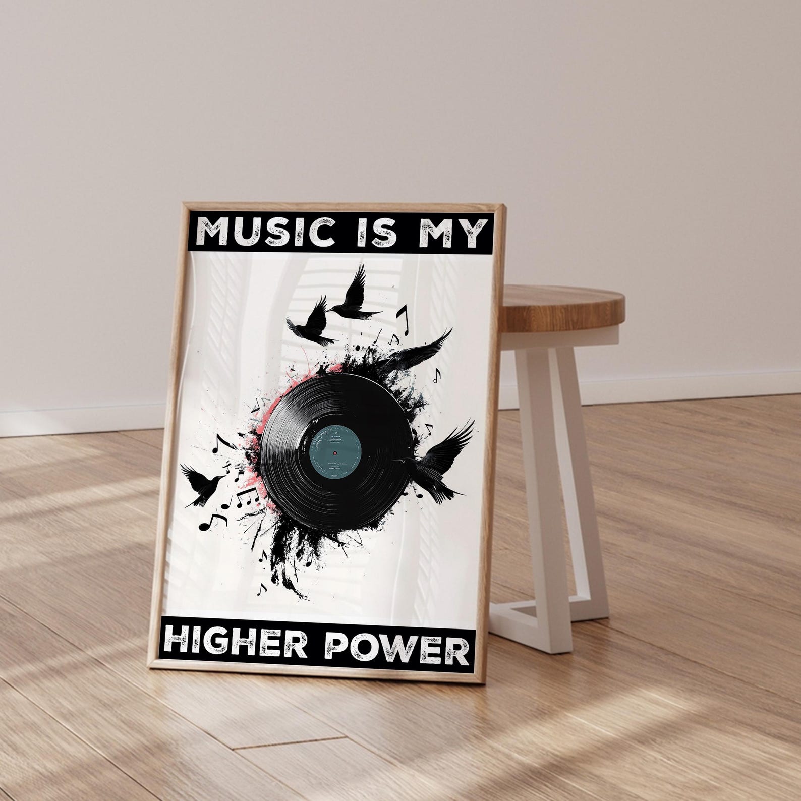 Vintage Vinyl Record Music Poster: Retro Crows Art Print (digital ...