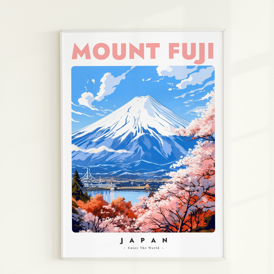 Mount Fuji Print, Mount Fuji Travel Poster, Japan Print, Trendy City ...
