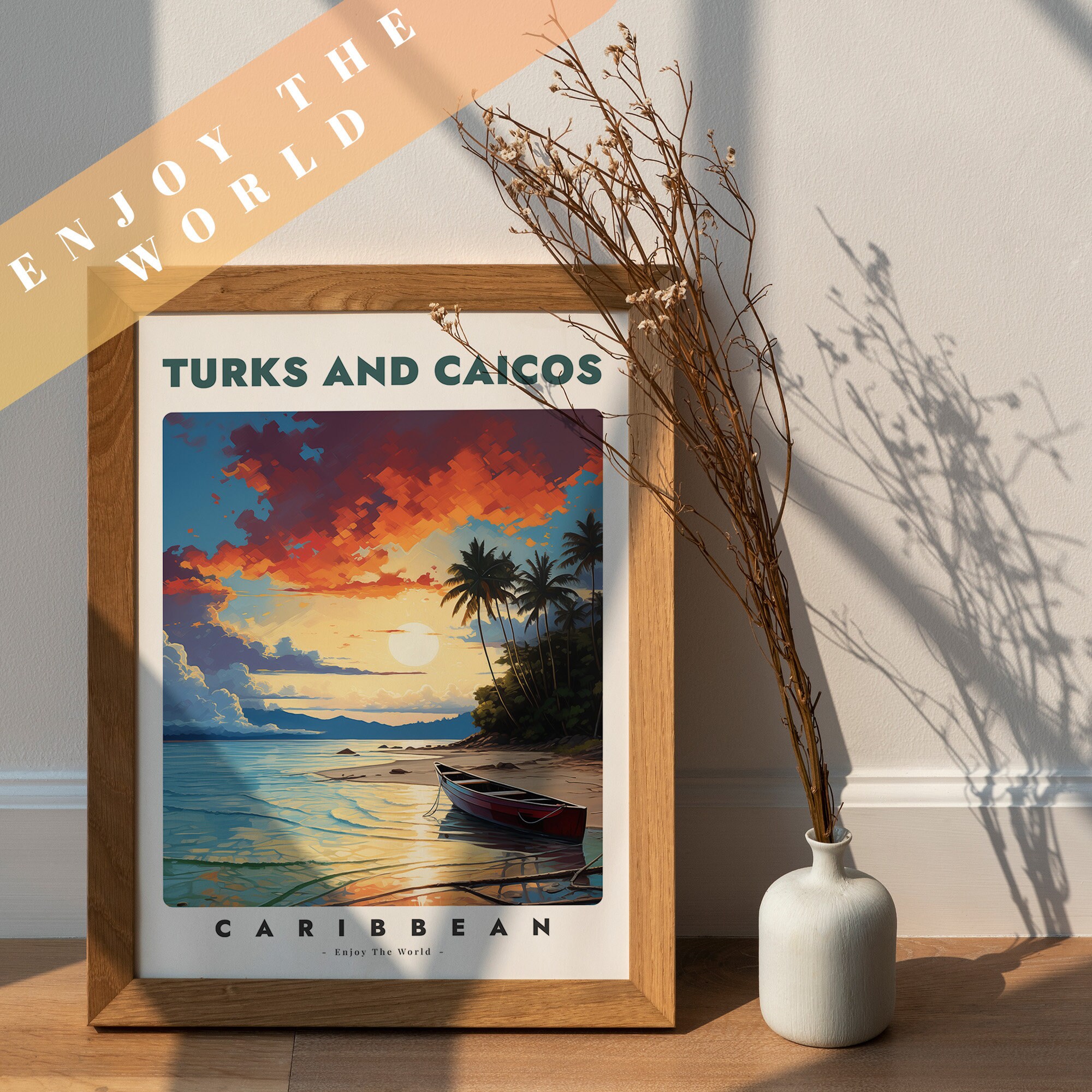 Turks and Caicos Print, Turks and Caicos Poster, Turks and Caicos Wall ...