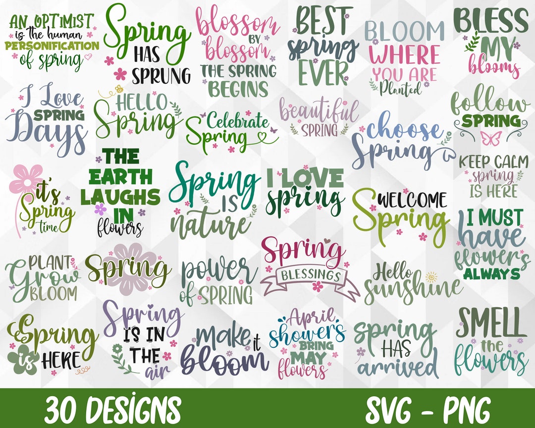 Spring SVG Bundle, Spring Svg, Spring Design for Shirts, Spring Quotes ...