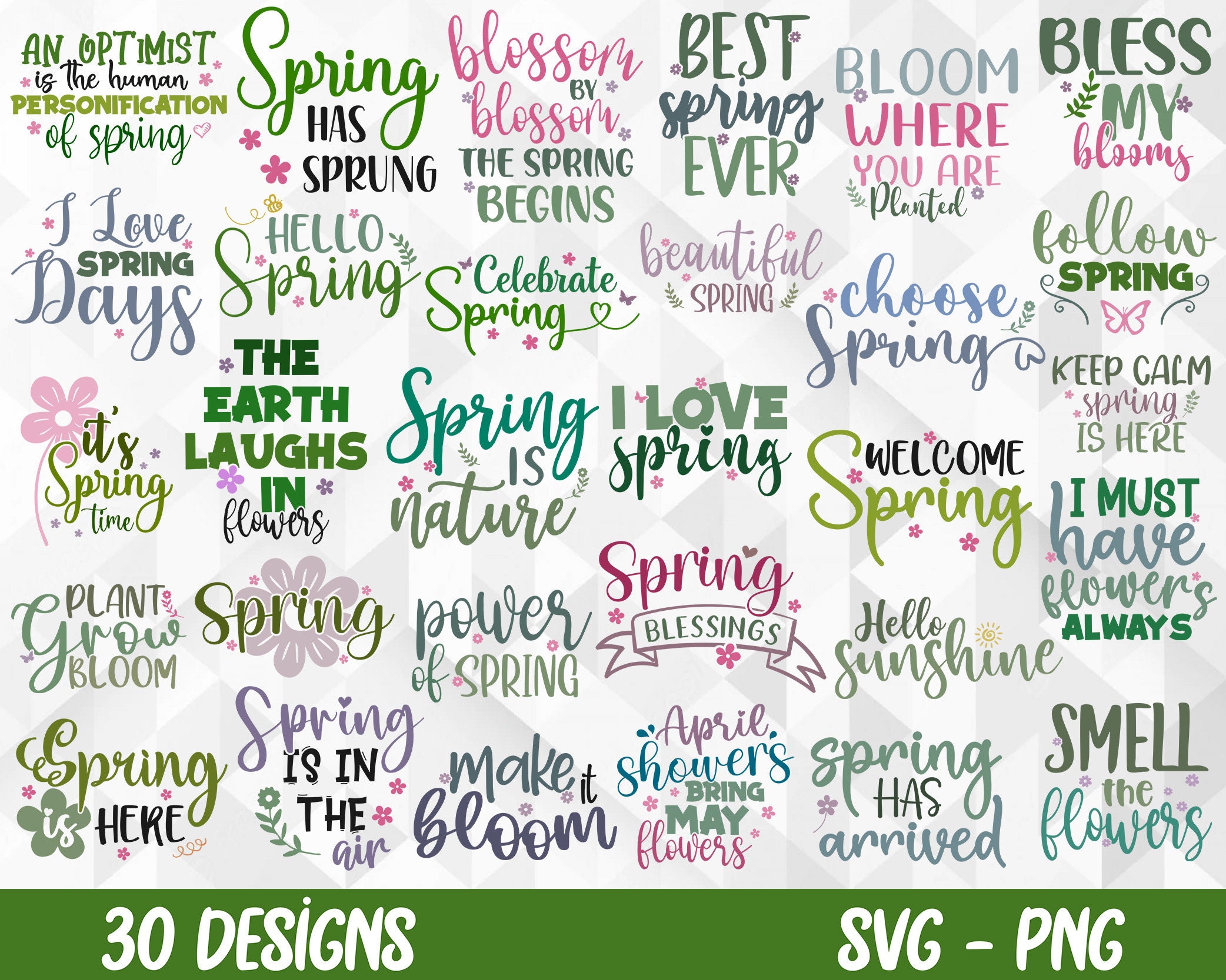Spring SVG Bundle Spring Svg Spring Design for Shirts - Etsy
