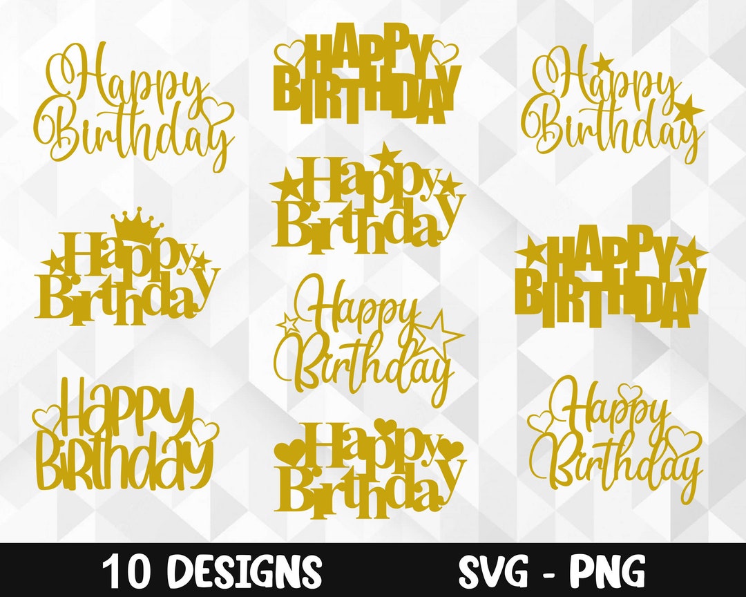 Happy Birthday SVG Bundle, Birthday Cake Toppers Svg, Birthday Party ...