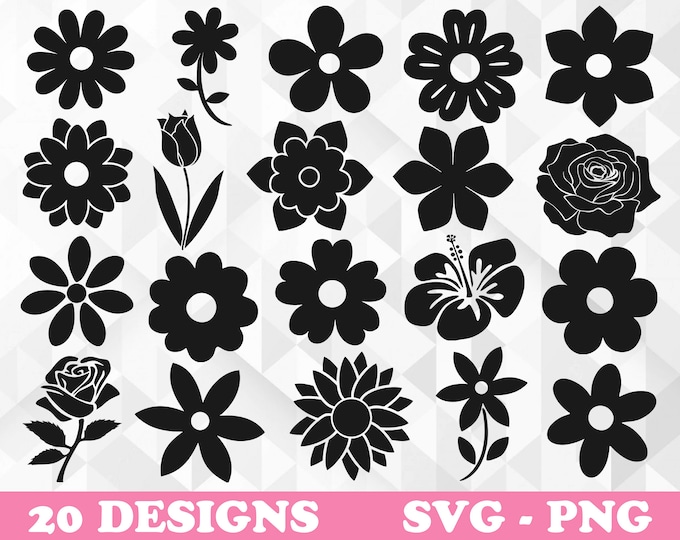 Retro Flowers Svg, Flower Clipart, Daisy Flower Cut File,boho Flower ...