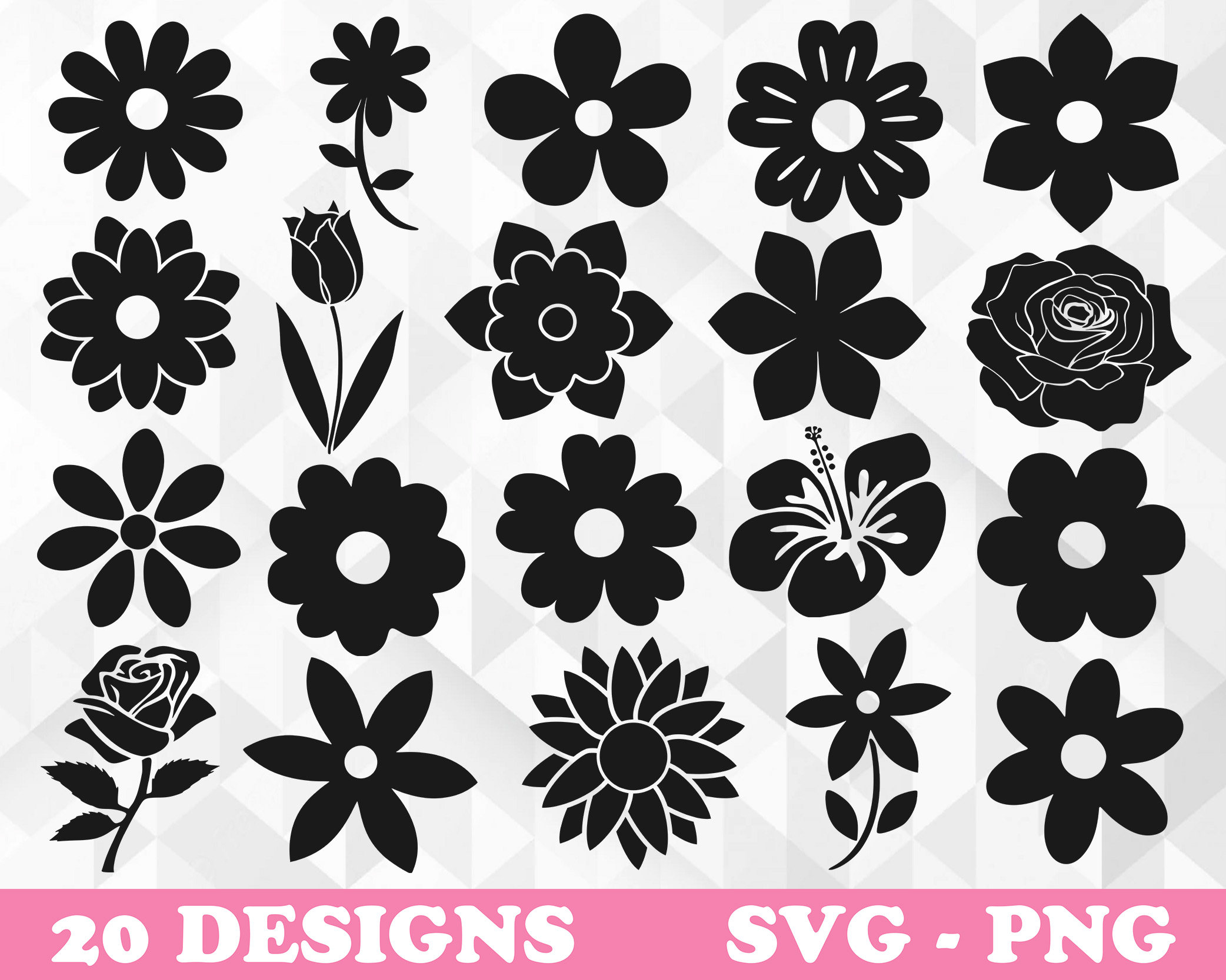 Svg Flowers Lakespur Flower Medley: SVG File For Cricut, Silhouette,
