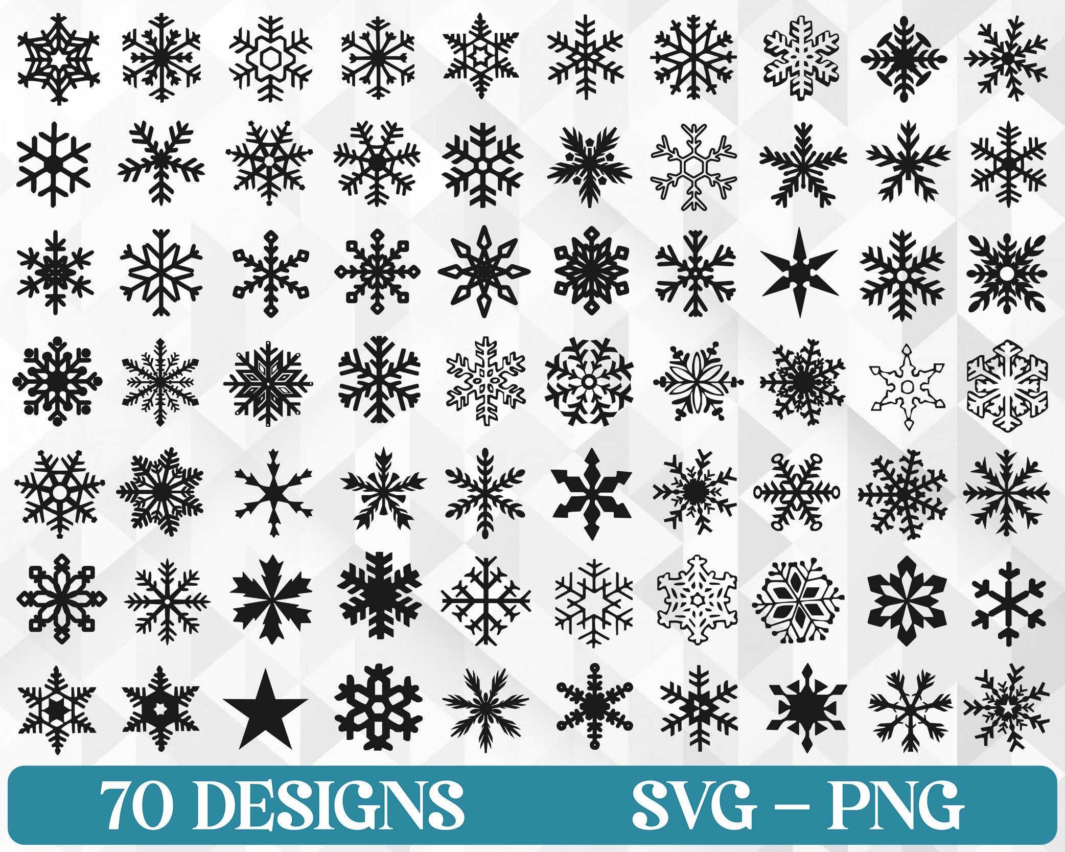 Snowflake SVG Bundle Merry Christmas Svg Xmas Svg Christmas - Etsy