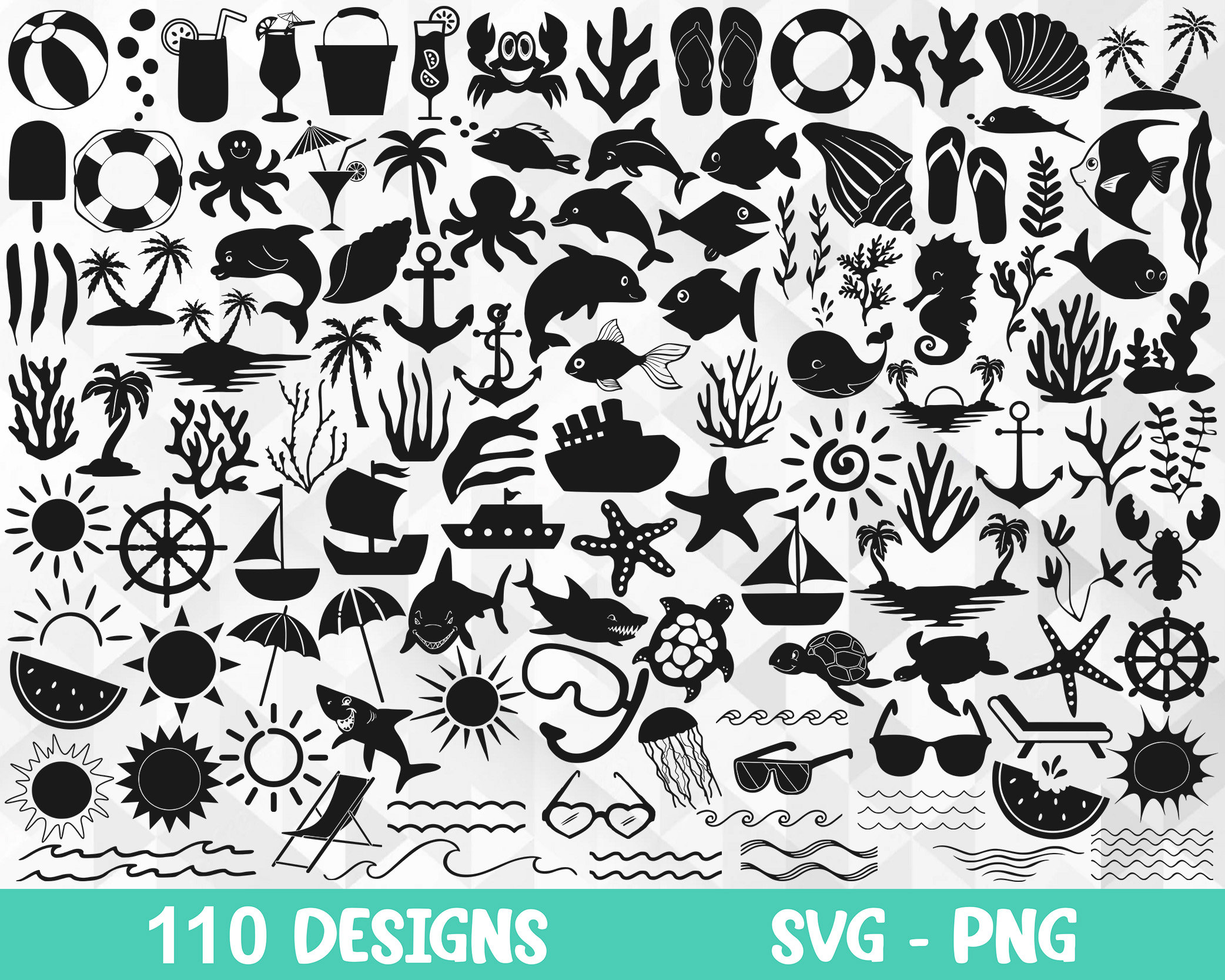 Sea SVG Bundle Sea Animals Svg Beach Svg Ocean Svg Sea - Etsy