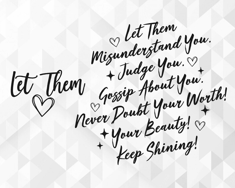 Let Them SVG Keep Shining Svg Inspirational Svg Self Worth - Etsy Canada