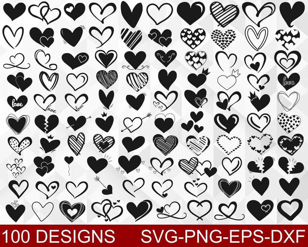 Heart SVG Bundle, Hearts Svg, Valentine's Day Svg, Heart Cut Files, Cricut, Silhouette, Png, Svg ...