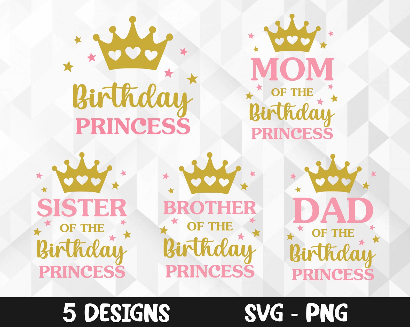 Birthday Princess SVG Bundle, Birthday Girl Svg, Birthday Party Shirt ...