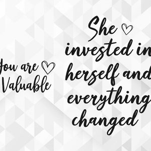 You Are Valuable SVG, Inspiration Svg, Self Worth Svg, Positive Quote ...