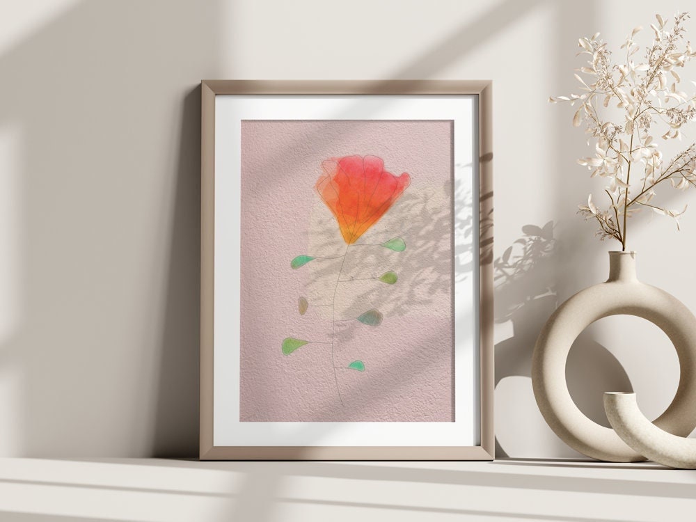 Watercolor Flower Pastel Color Digital Wall Art Printable Wall Poster ...