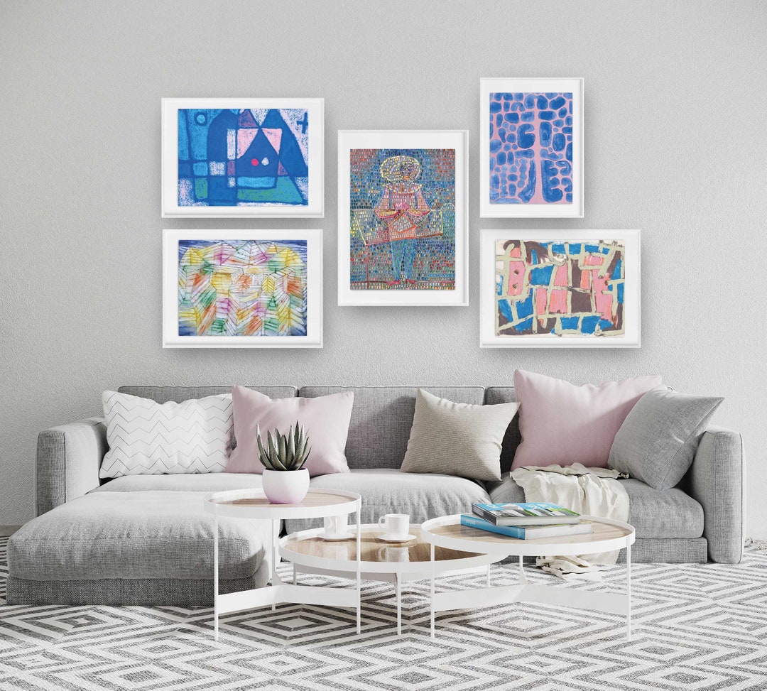 Paul Klee Set of 5 Blue Wall Poster Set Wall Art Set Blue Modern Wall ...