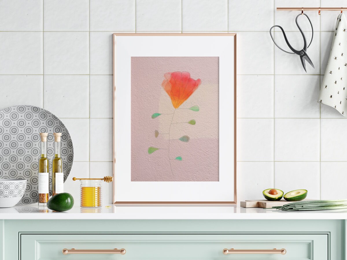 Watercolor Flower Pastel Color Digital Wall Art Printable Wall Poster ...