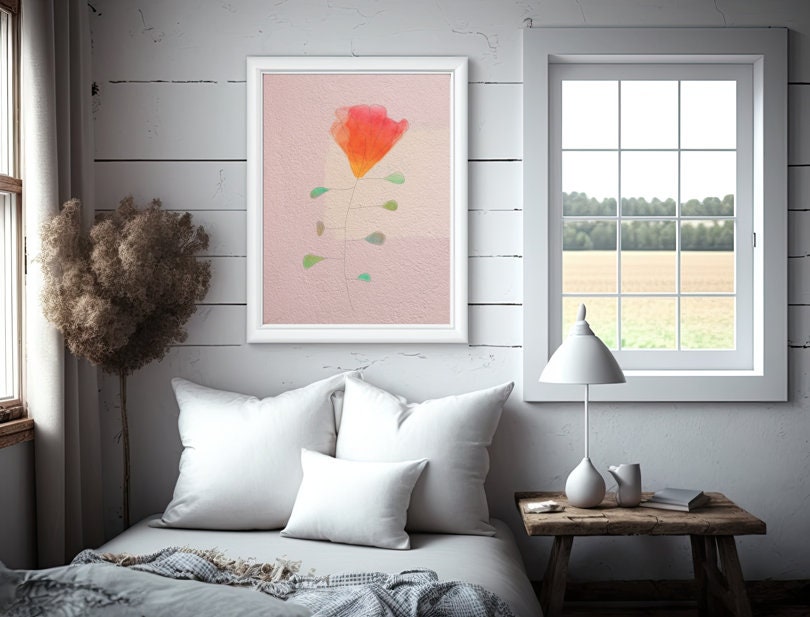 Watercolor Flower Pastel Color Digital Wall Art Printable Wall Poster ...