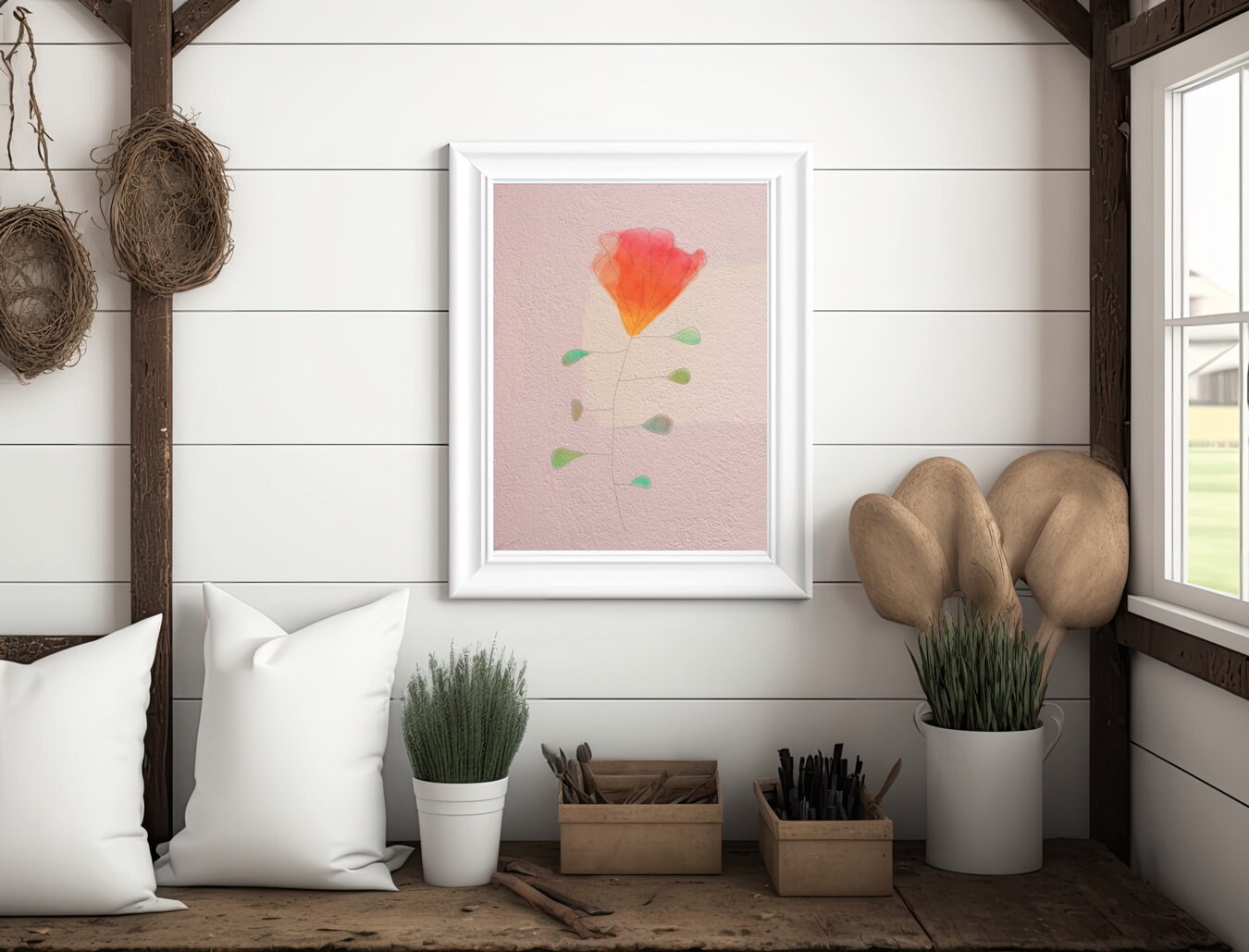 Watercolor Flower Pastel Color Digital Wall Art Printable Wall Poster ...