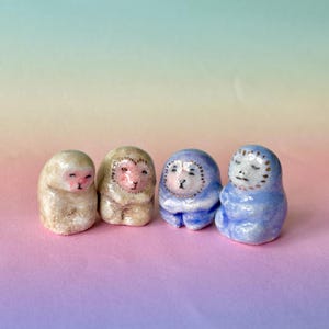 MINIATURE Japanese Macaque // MONKEY Porcelain Ceramic One of a Kind ...