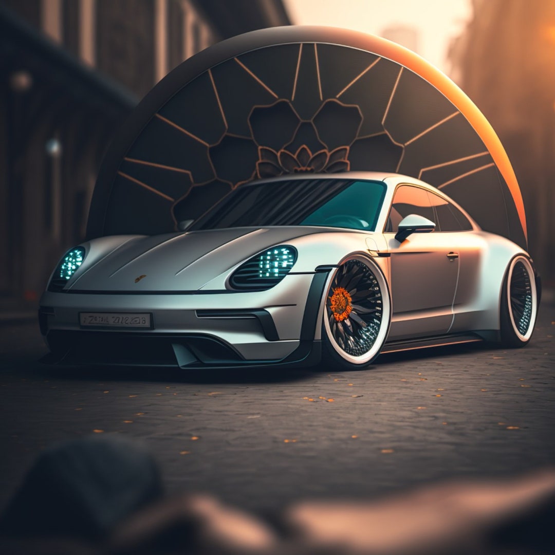 Porsche Taycan Digital Art Geometric Art - Etsy