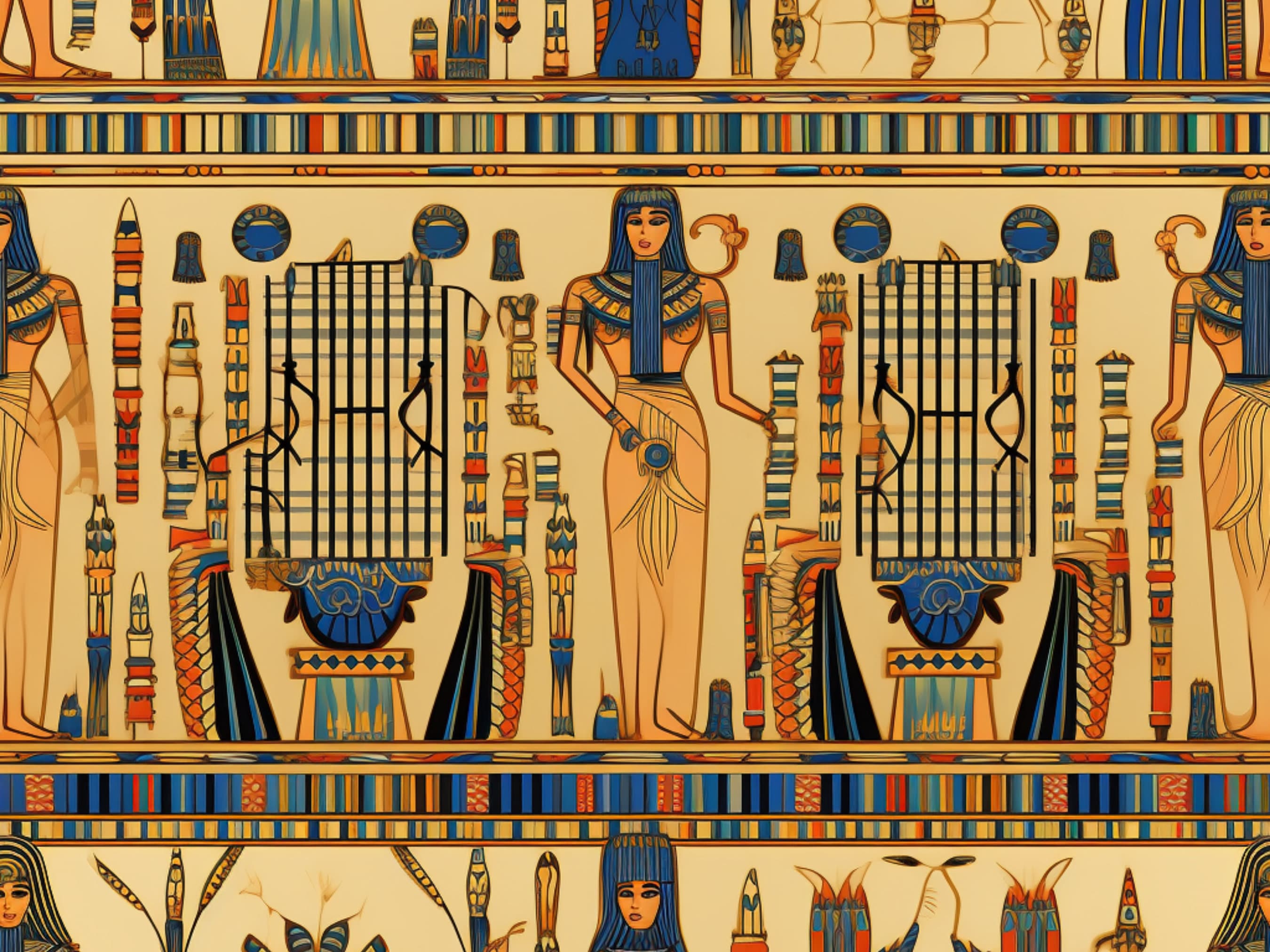 Seamless Egyptian Patterns Digital Paper Set of 12 number 1 Egyptian ...