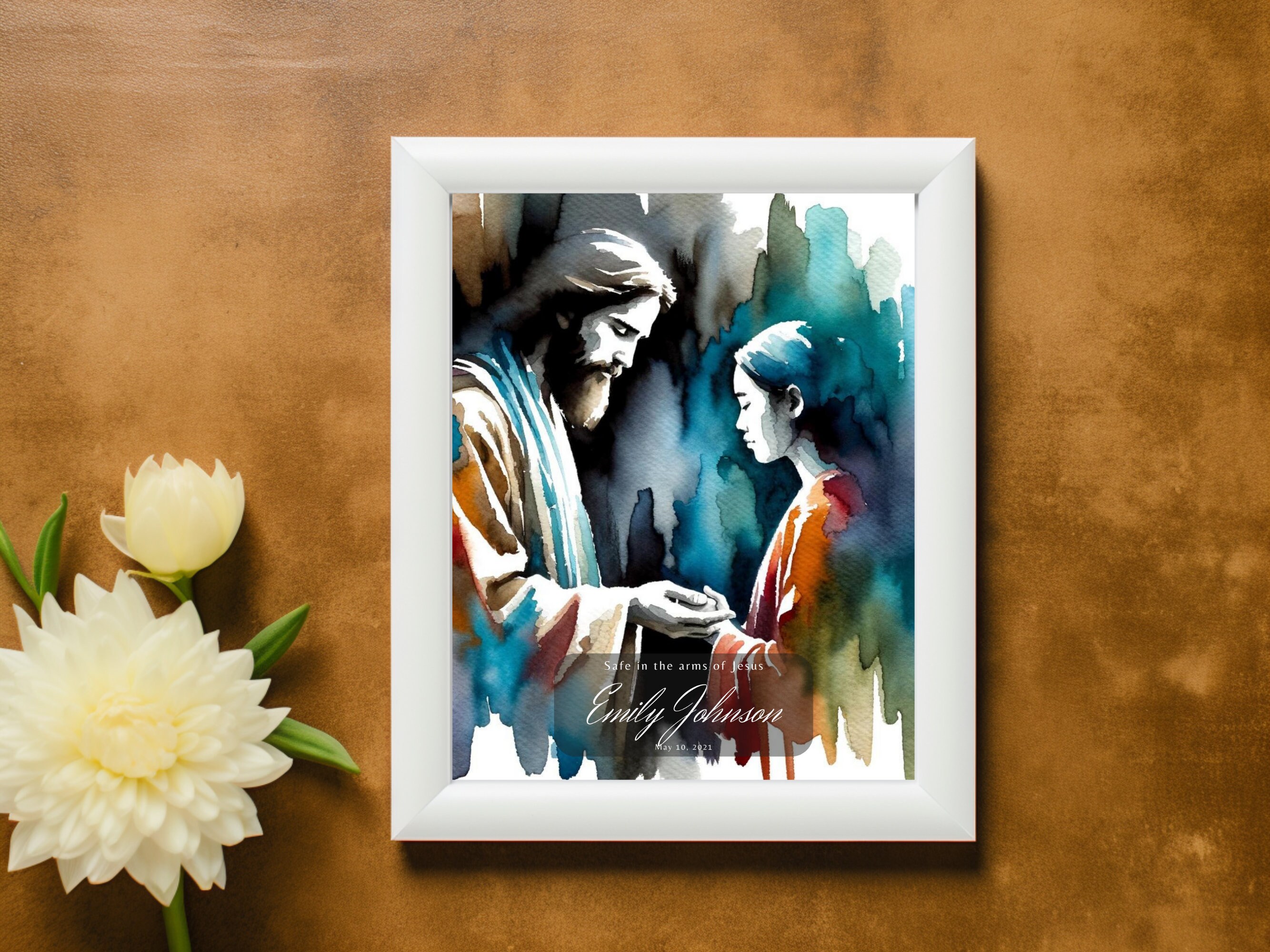Personalized Memorial Jesus With Woman Custom Printable Gift - Etsy