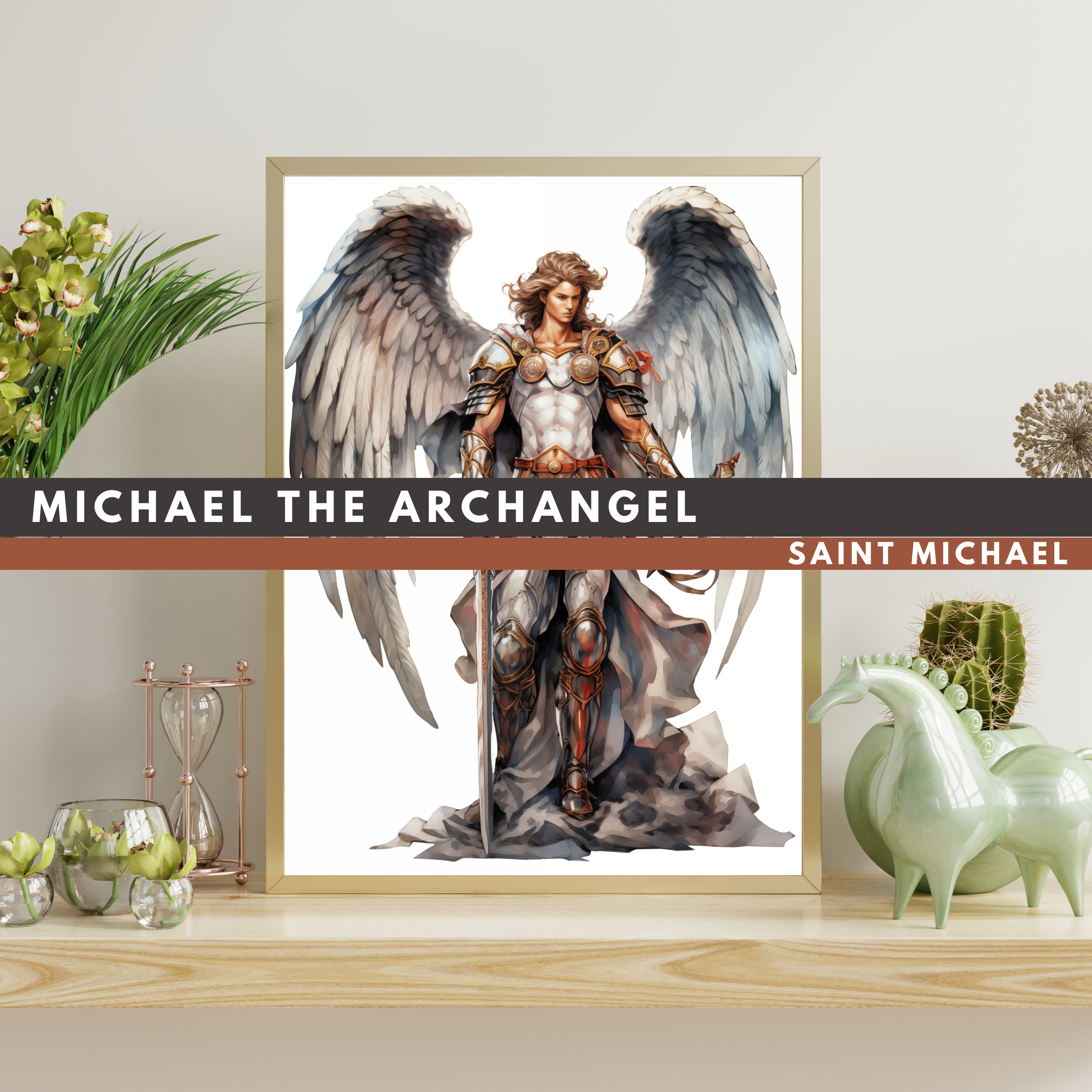 Guardian Angel Michael, Archangel Michael Watercolor PNG - Digital ...