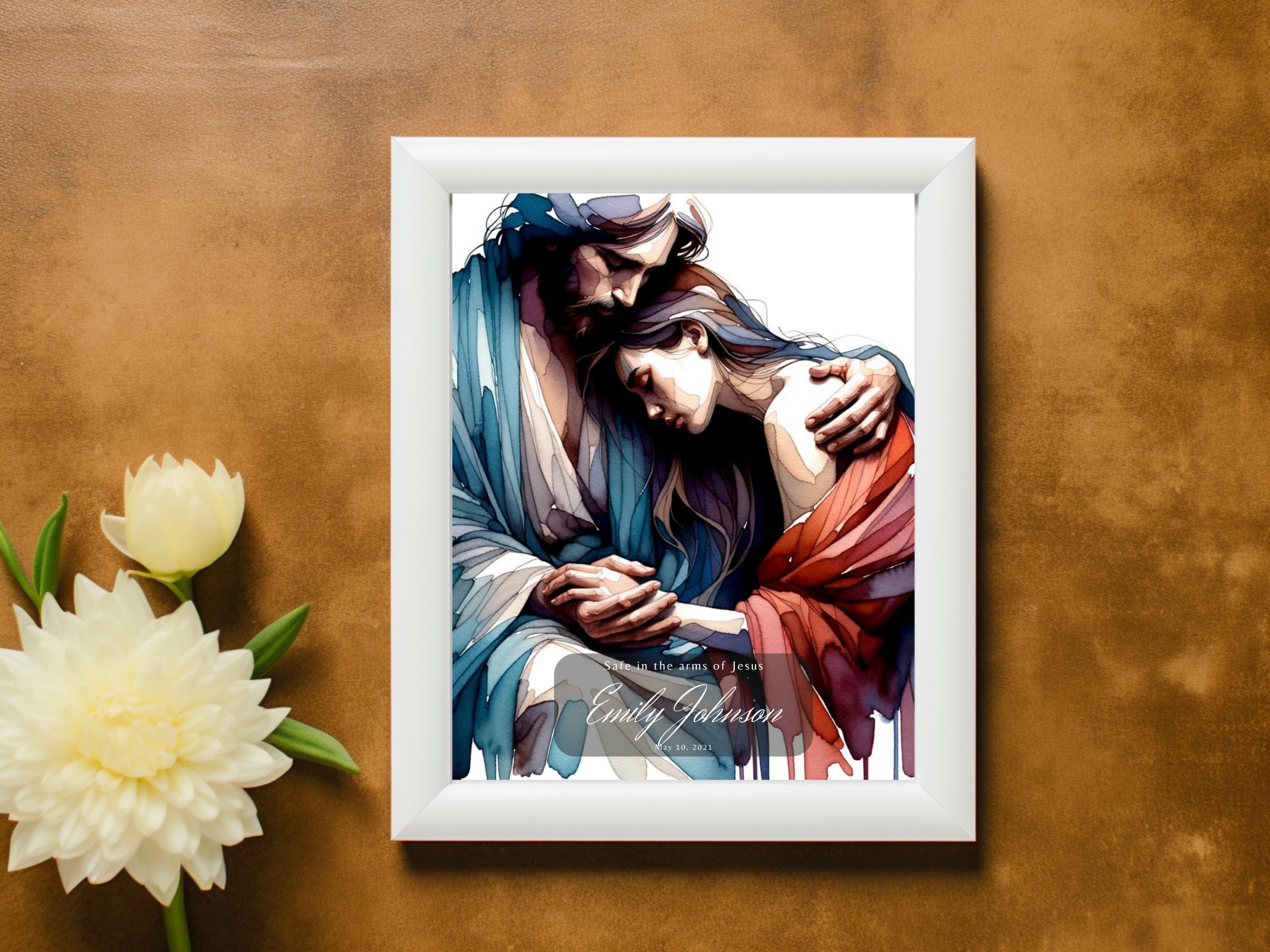 Personalized Memorial Jesus With Woman Custom Printable Gift - Etsy