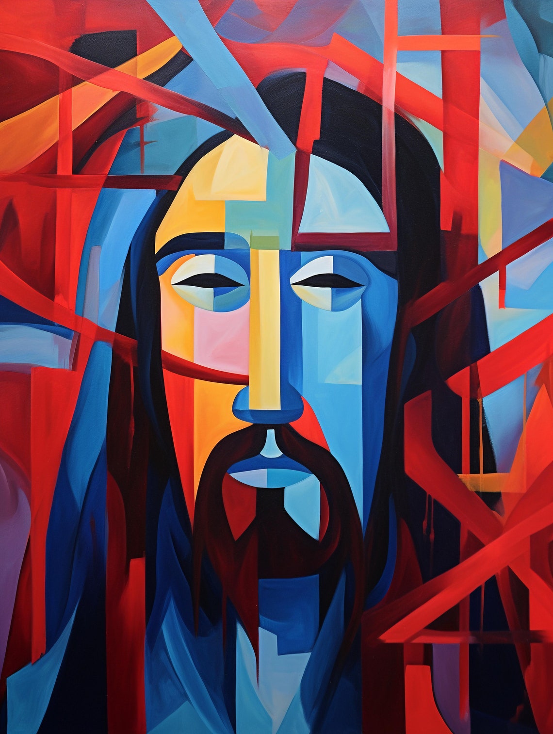 Jesus Abstract Portrait Jesus Christ Digital Download Jesus - Etsy