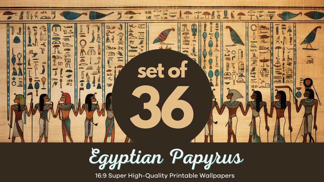 Egyptian Papyrus 36 Digital Wallpapers 16:9, Digital Paper ...